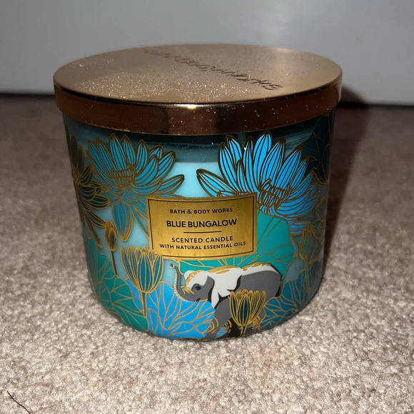 Bath & Body Works | Accents | New Bath Body Works Blue Bungalow 3 Wick ...